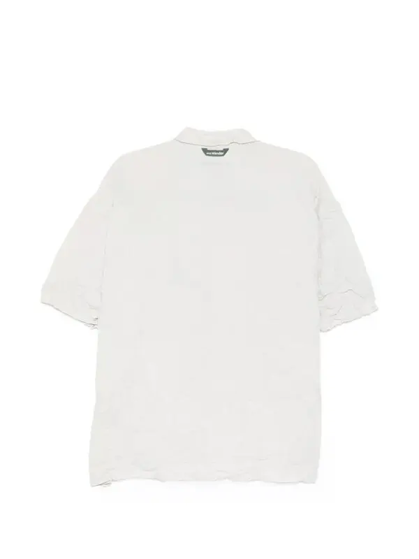 AND WANDER Washer Pleated Short-sleeve Shirt
