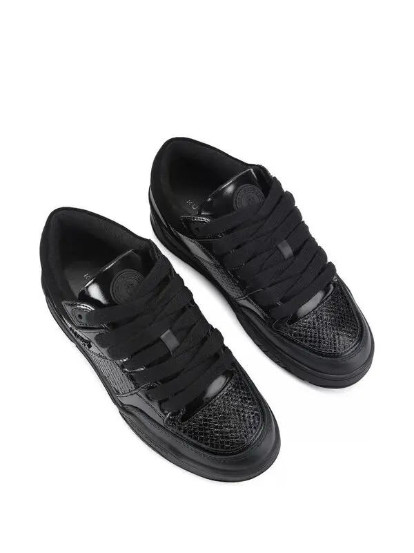 Kurt Geiger Hatton Snake-embossed Sneakers - Black