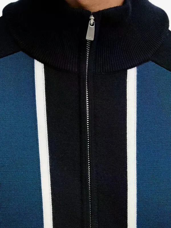From Future Striped Zip-up Sweater