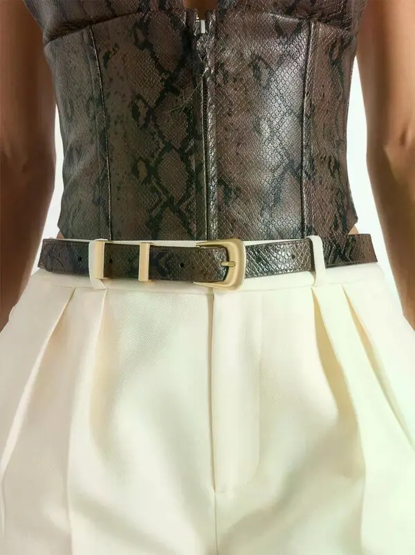 Manière De Voir Lilian Python Belt - Brown