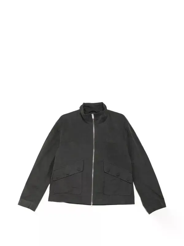 You Must Create Medium High Neck Zip-up Jacket - Grey