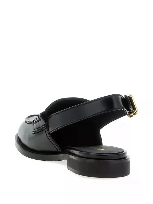 Miu Miu Brushed Leather Slingback Loafers