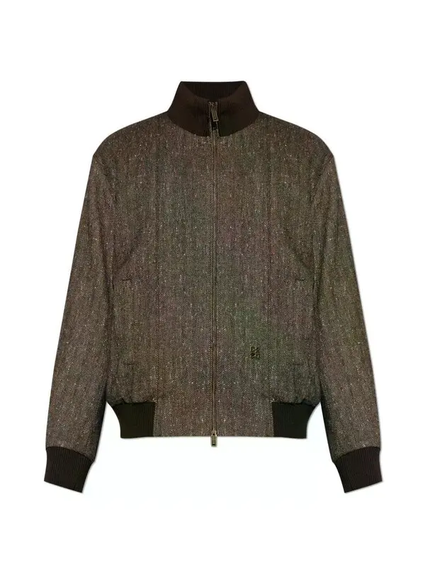 Dsquared2 Ribbed High Neck Zip-up Jacket