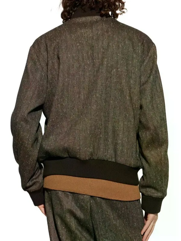 Dsquared2 Ribbed High Neck Zip-up Jacket