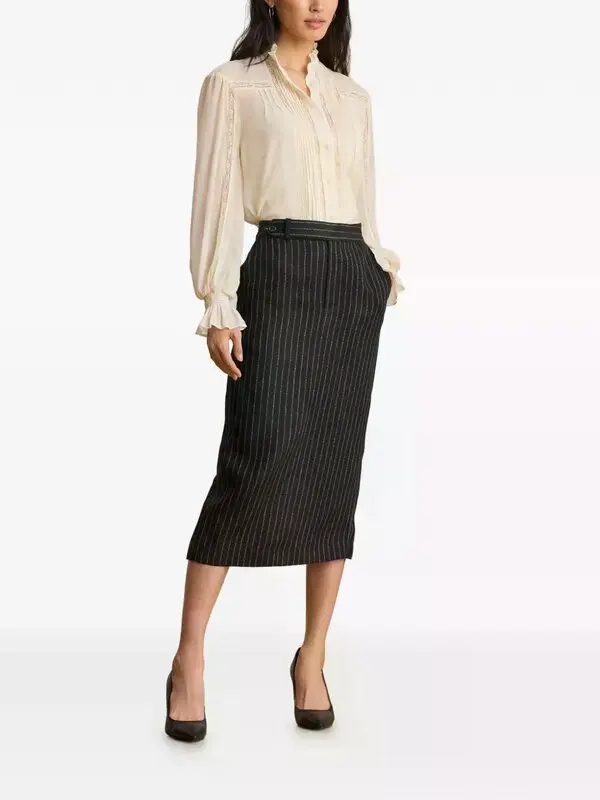 Ralph Lauren Lace-trim Pintucked Blouse