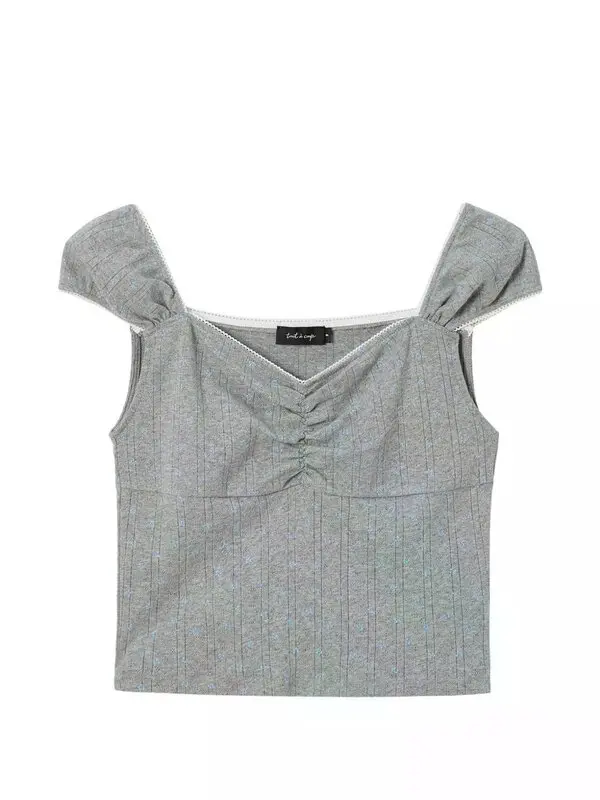 TOUT A COUP Floral Print Ruched Top