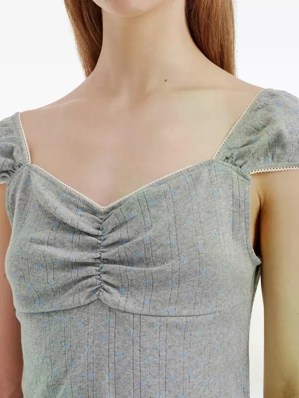 TOUT A COUP Floral Print Ruched Top