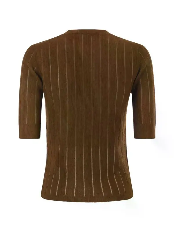 Max Mara Ribbed Knit Silk-blend Top
