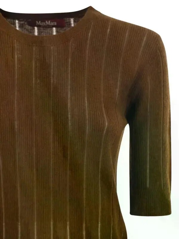 Max Mara Ribbed Knit Silk-blend Top