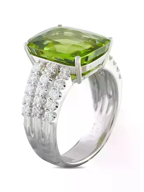 LB EXCLUSIVE Peridot And Diamond Platinum Ring