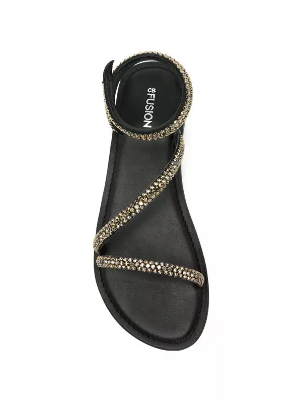 CORAL BLUE Crystal-embellished Wrap-around Sandals