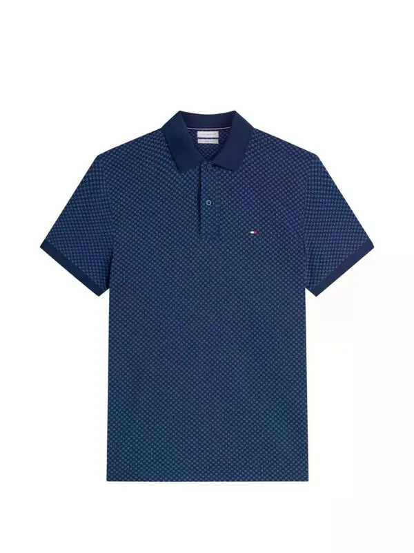Tommy Hilfiger Geometric-print Short-sleeve Polo Shirt - Blue
