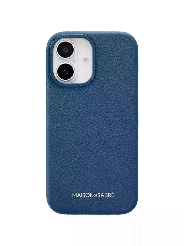 MAISON DE SABRE Iphone 16 Dritan Pebbled Leather Phone Case - Blue