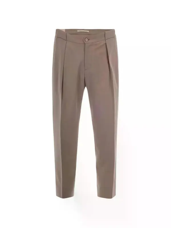 BRIGLIA 1949 Beige Pleated Tapered-leg Trousers - Neutrals