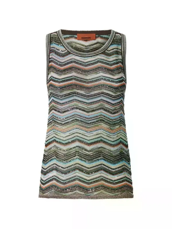 Missoni Zigzag Knit Sleeveless Top