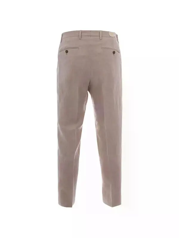 BRIGLIA 1949 Beige Linen Pleated Tapered Trousers - Neutrals