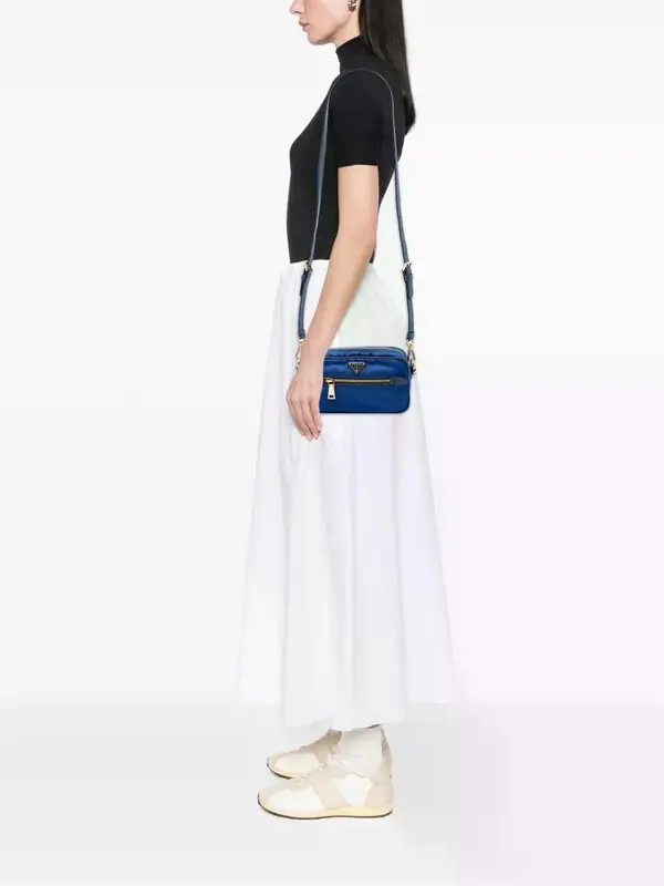Prada Saffiano Trimmed Tessuto Camera Bag