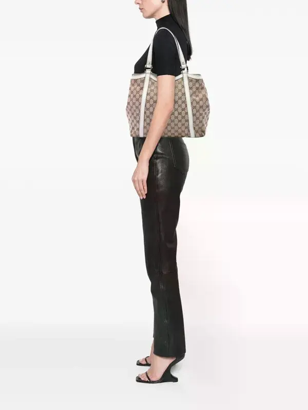 Gucci Gg Canvas Web Tote Bag