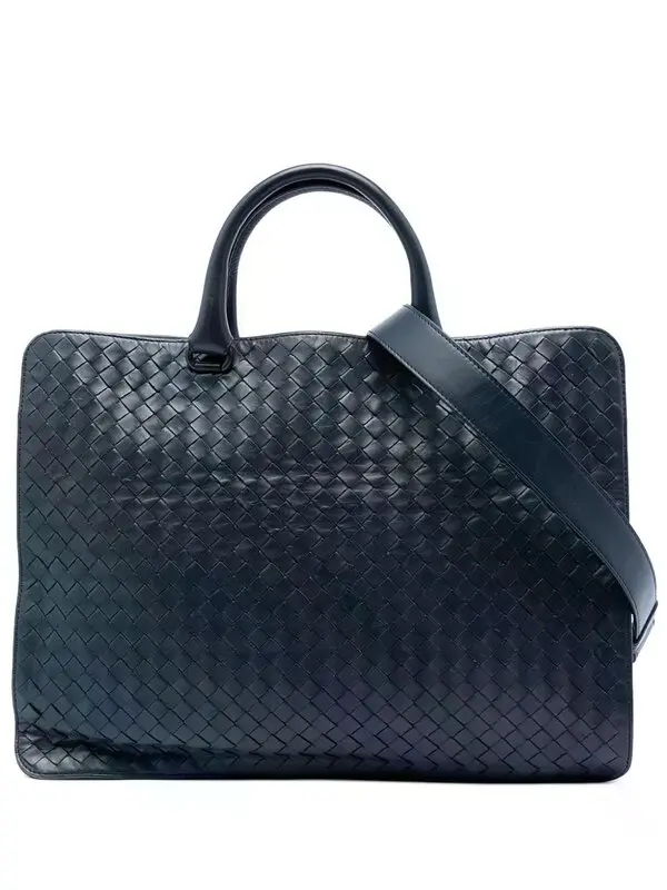 Bottega Veneta Nappa Intrecciato Business Bag - Blue