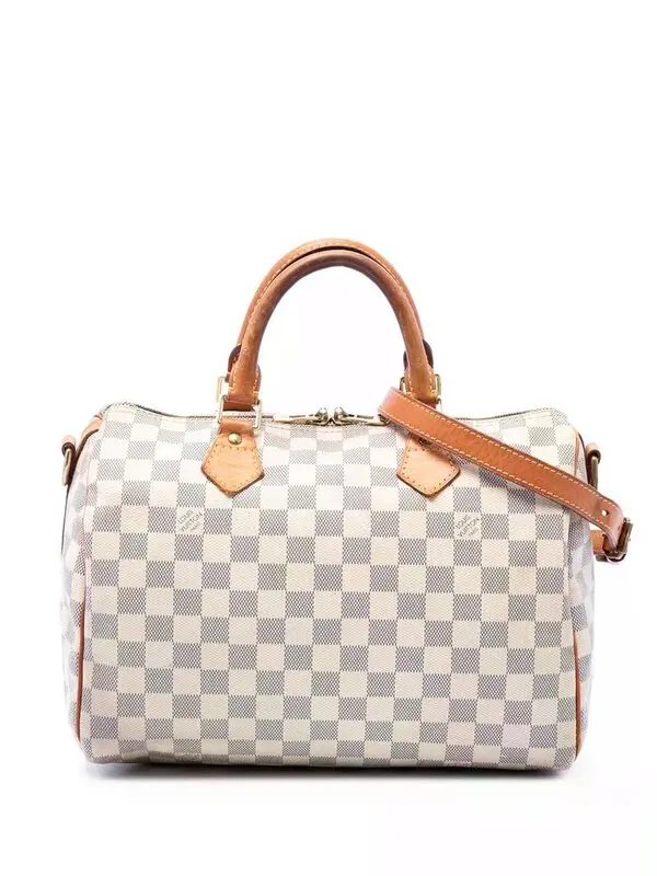 LOUIS VUITTON Damier Azur Speedy Bandouliere 30 Satchel - White