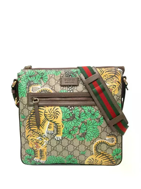 Gucci Gg Supreme Web Bengal Crossbody Bag - Neutrals