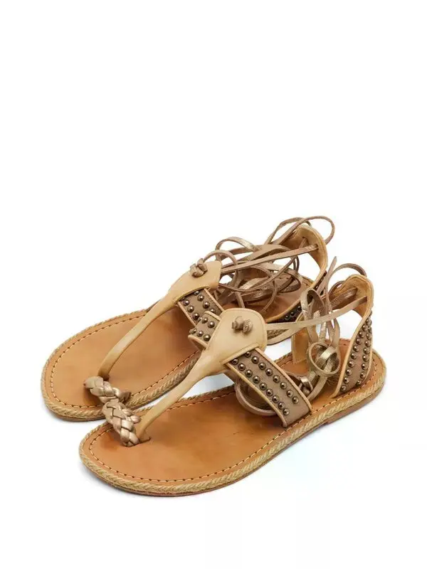 CHRISTIAN LOUBOUTIN Studded Ankle-strap Flat Sandals