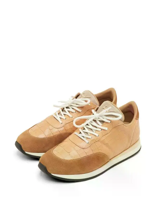 GIUSEPPE ZANOTTI Jimi Croc-embossed Sneakers - Neutrals