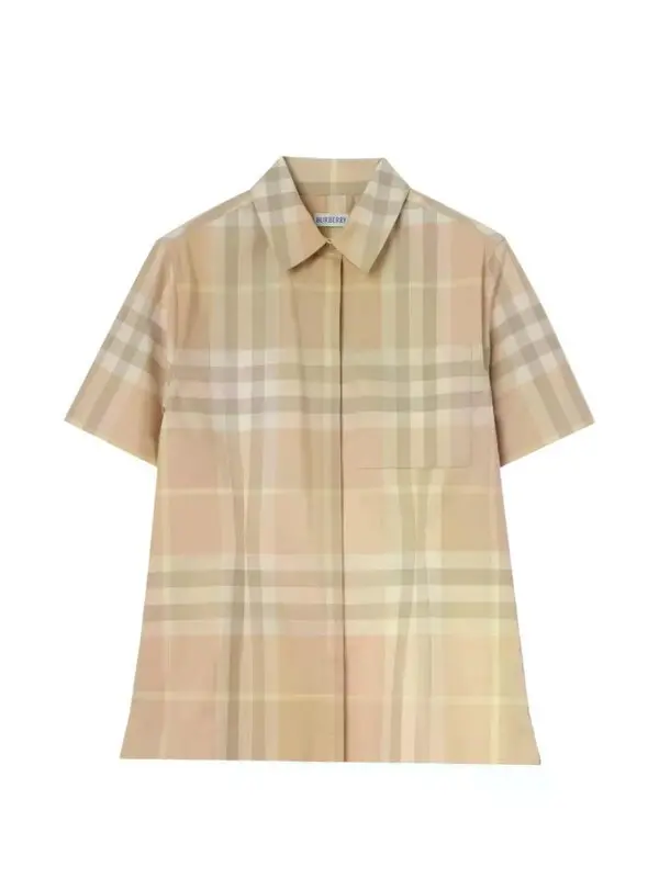 Burberry Check Cotton Twill Shirt - Neutrals
