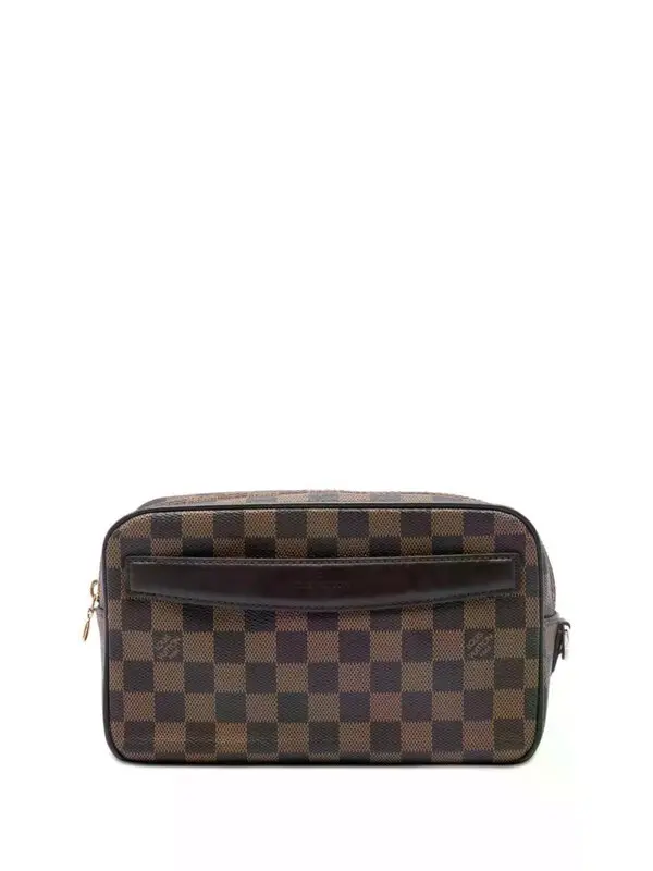 LOUIS VUITTON Damier Ebene Saint Paul Clutch Bag - Brown