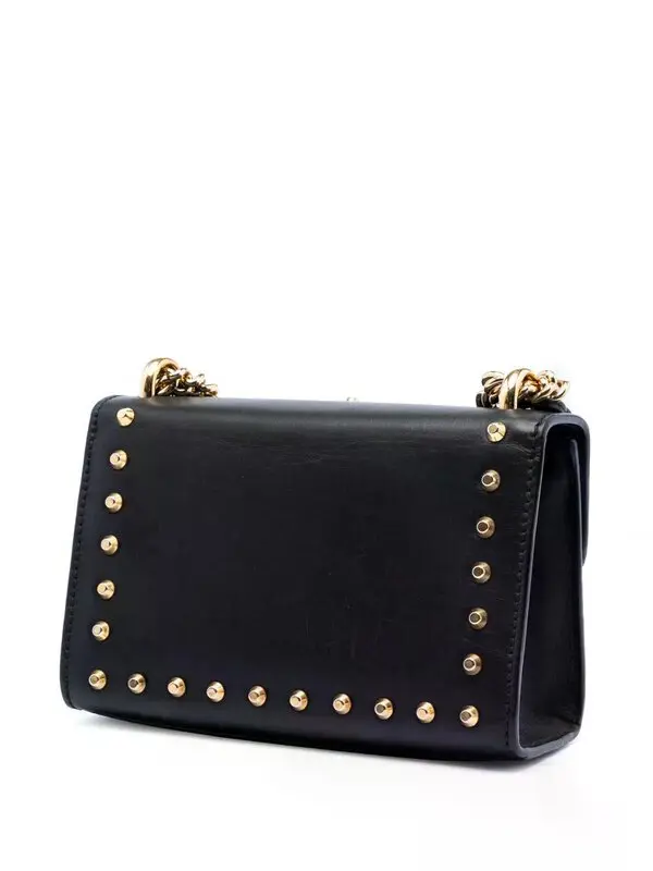 Gucci Small Pearl Studded Leather Padlock Crossbody Bag