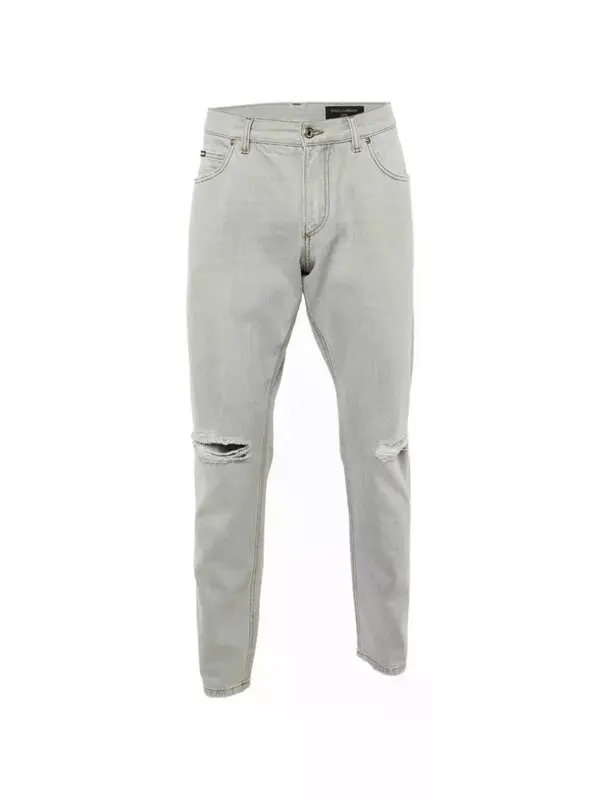 Dolce & Gabbana Distressed Logo Plaque Jeans