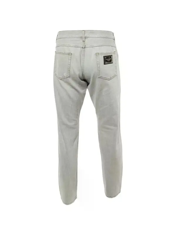 Dolce & Gabbana Distressed Logo Plaque Jeans