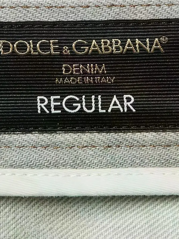Dolce & Gabbana Distressed Logo Plaque Jeans