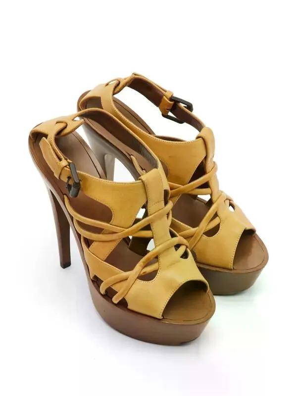 Bottega Veneta Strappy Platform Sandals - Yellow