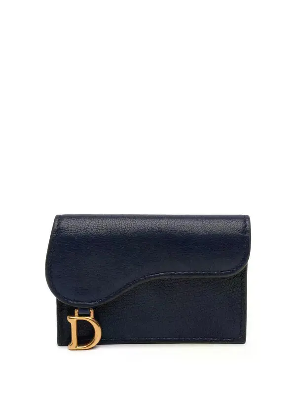 Dior Goatskin Saddle Bloom Card Holder
