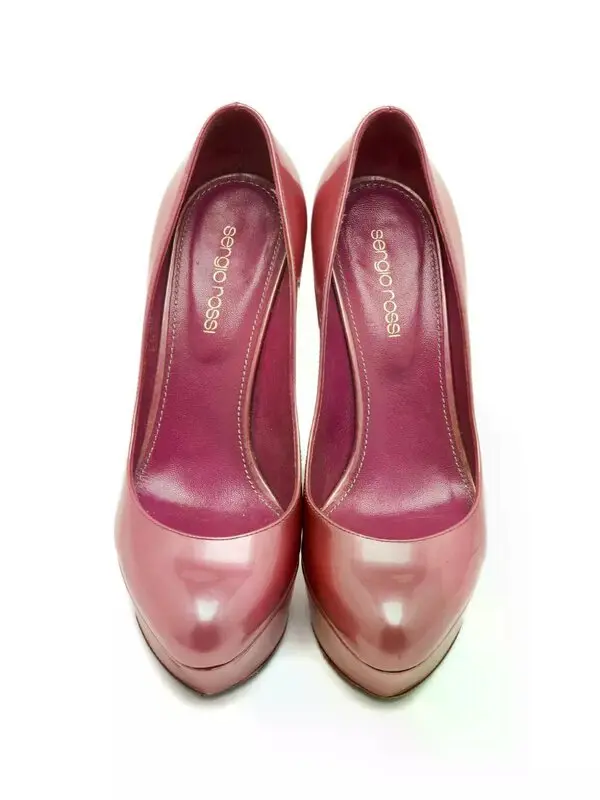 SERGIO ROSSI Patent Leather Platform Pumps
