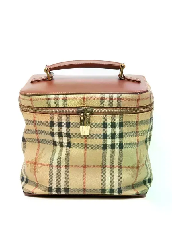 Burberry Haymarket Coated Canvas Vanity Bag - Neutrals