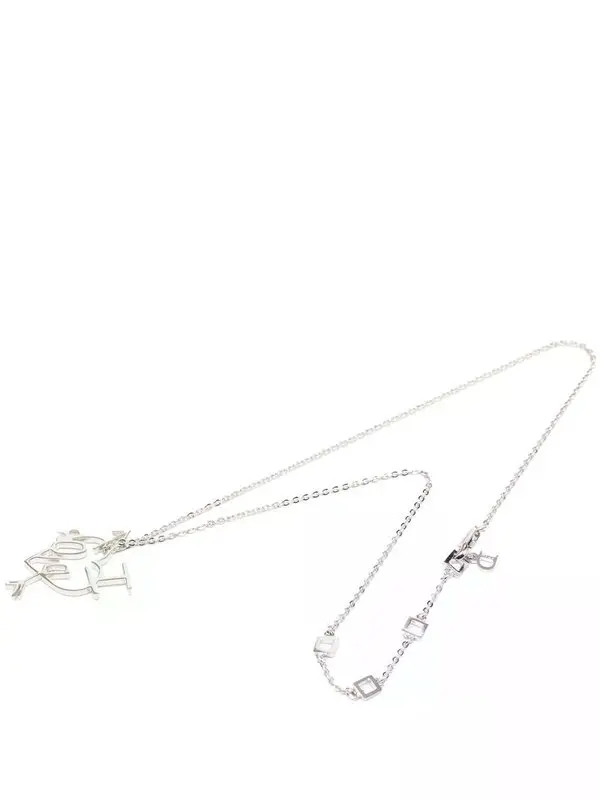 Dior I Love " Brass Heart And Arrow Pendant Necklace - Silver
