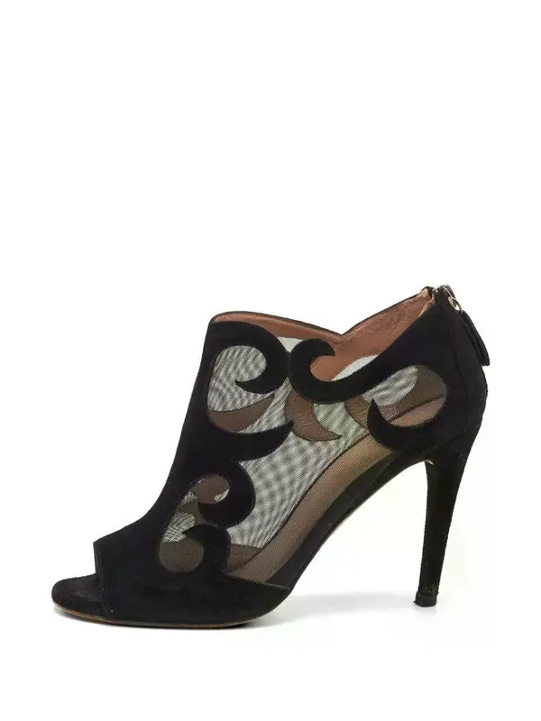 STUART WEITZMAN Open-toe Mesh Ankle Boots