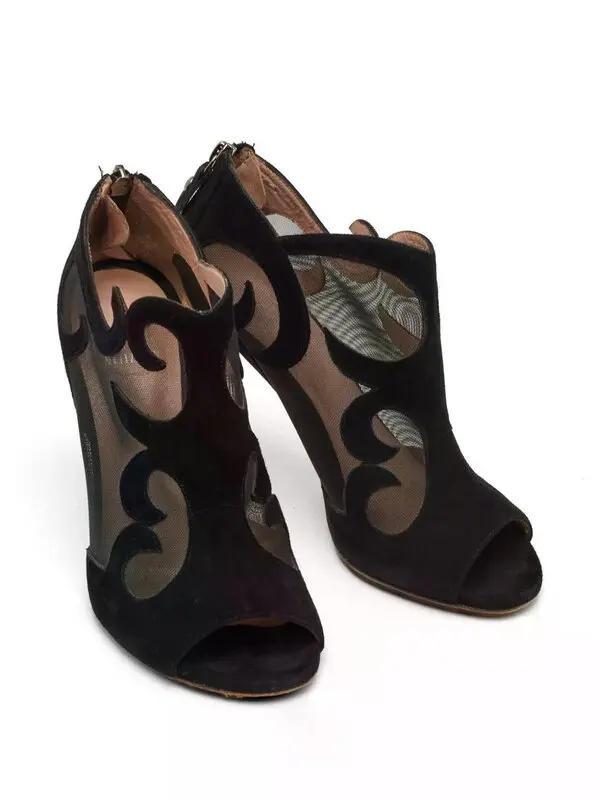 STUART WEITZMAN Open-toe Mesh Ankle Boots
