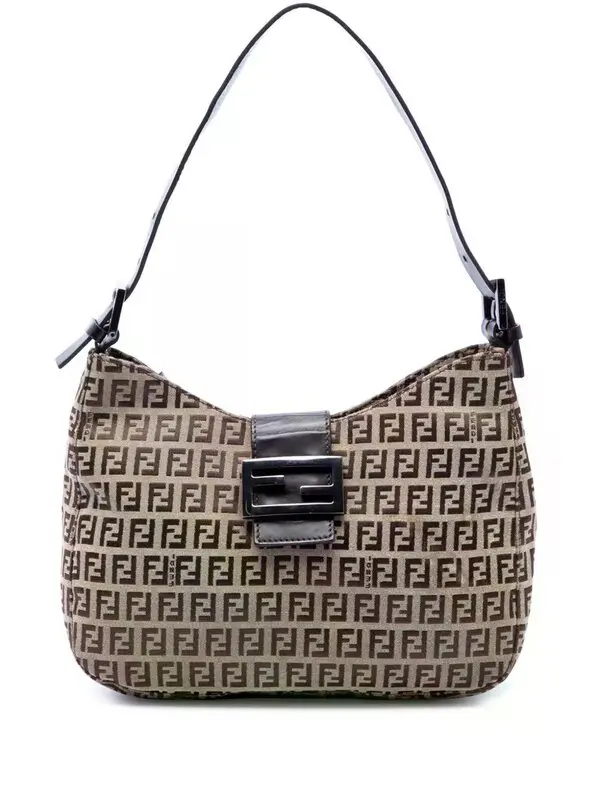 Fendi Zucchino Canvas Shoulder Bag - Neutrals