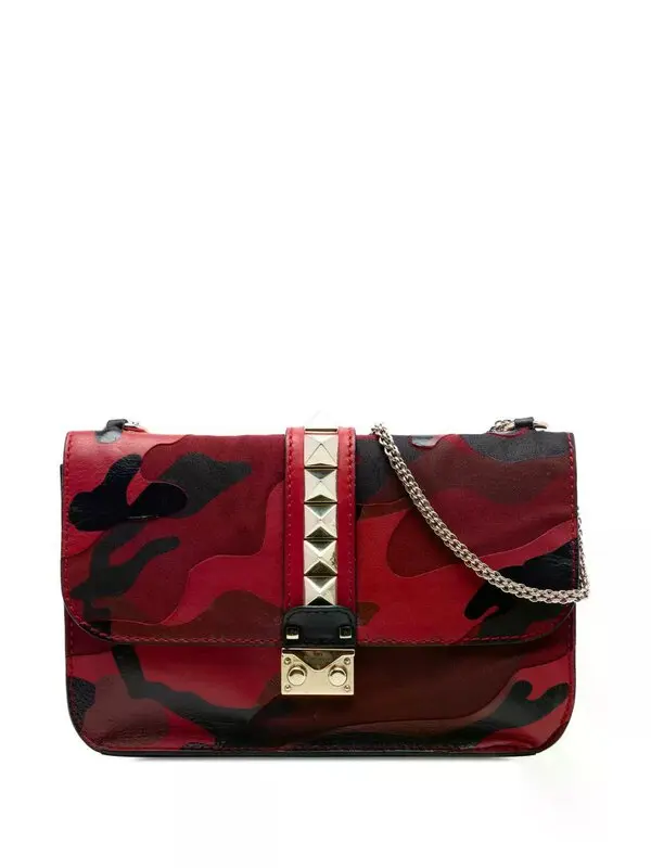 Valentino Garavani Medium Rockstud Glam Lock Crossbody Bag - Red