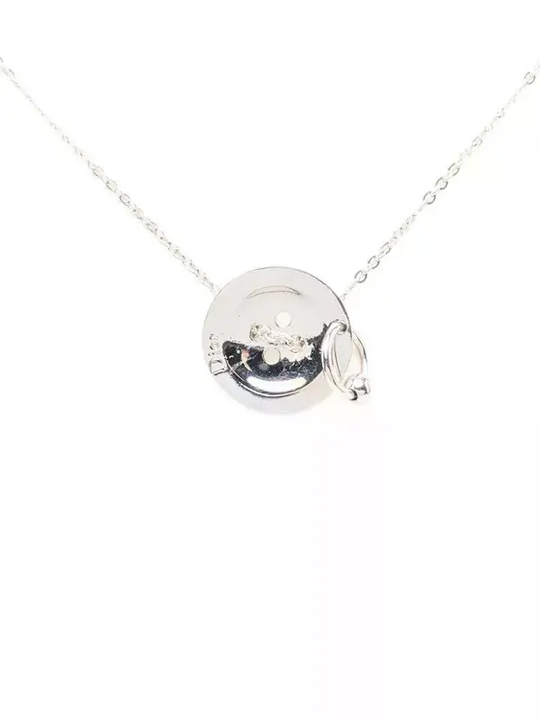 Dior Brass Button Pendant Necklace