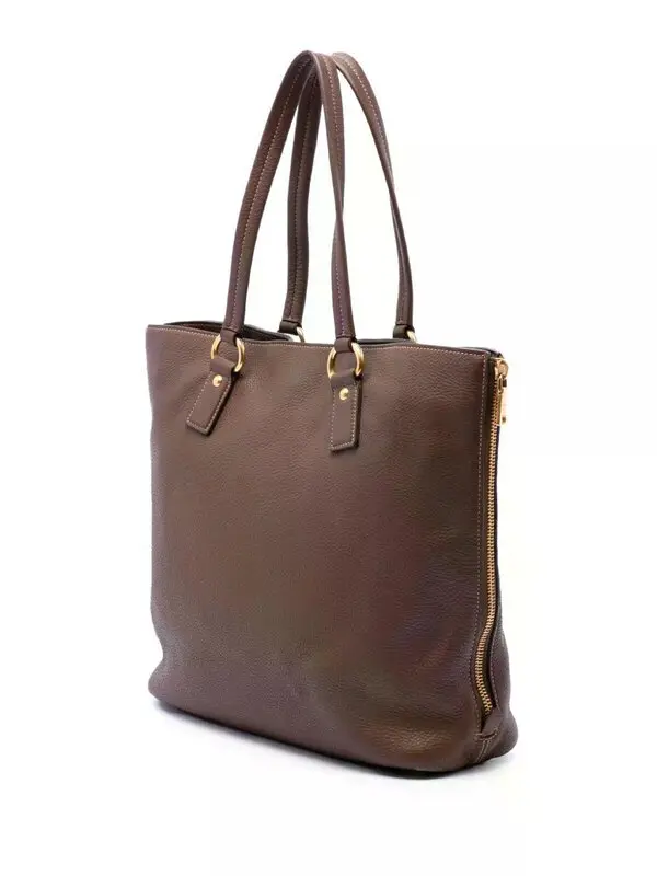 Prada Vitello Daino Side Zip Shopper Tote Bag