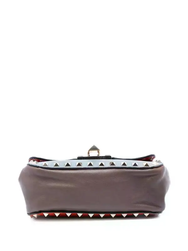 Valentino Garavani Tricolor Leather Rockstud Flip Lock Flap Crossbody Bag - Multicolour