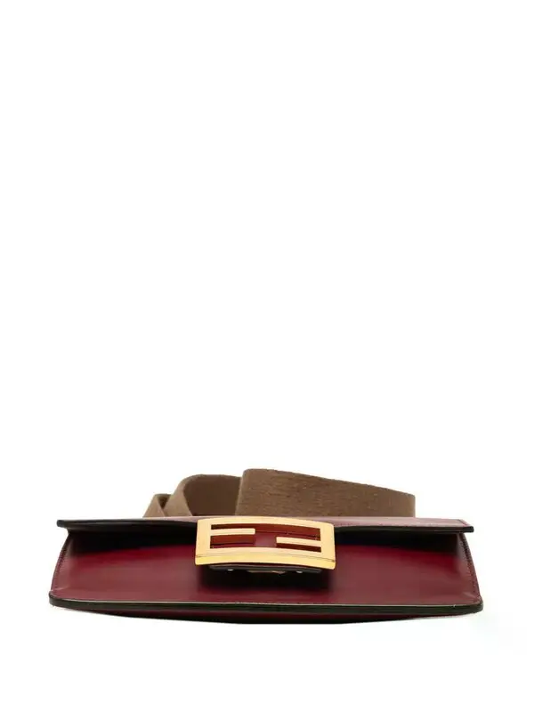 Fendi Mini Leather Flat Baguette Crossbody Bag