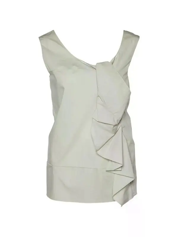 Marni Sleeveless V-neck Top With Knot Detail - Green