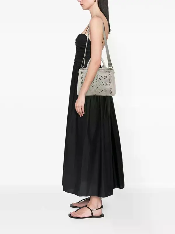 Prada Canapa Bijoux And Grommet Satchel