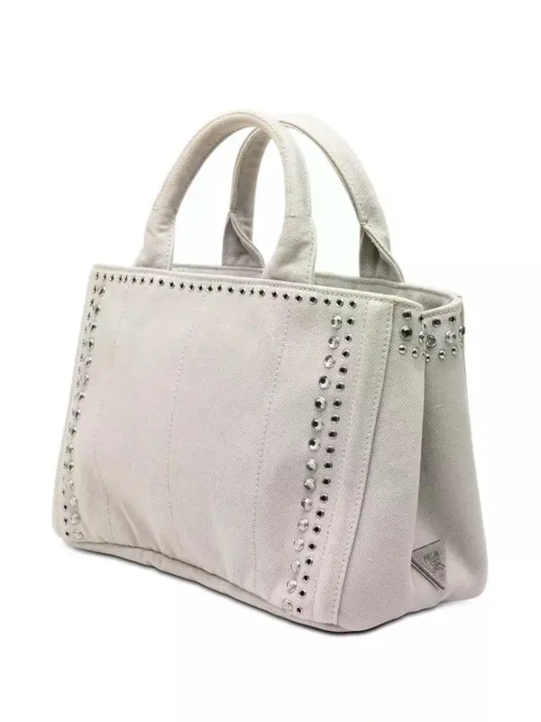 Prada Canapa Bijoux And Grommet Satchel