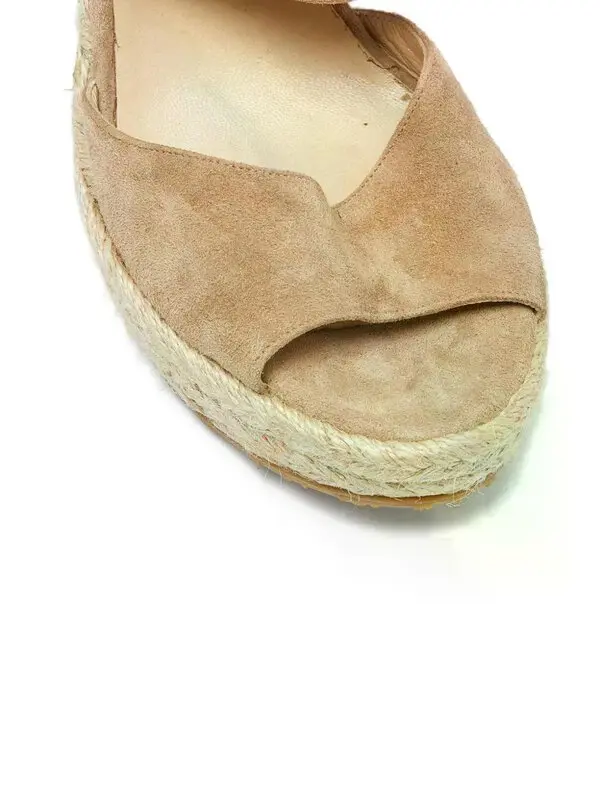 JIMMY CHOO Suede Wedge Espadrille Sandals